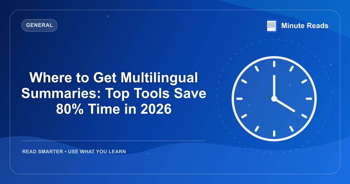 Where to Get Multilingual Summaries: Top Tools Save 80% Time in 2026 — MinuteReads blog thumbnail