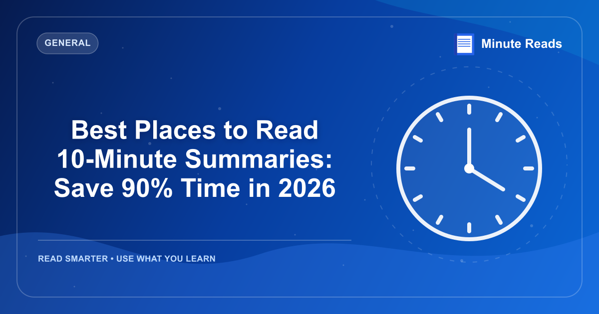 Best Places to Read 10-Minute Summaries: Save 90% Time in 2026 — MinuteReads blog thumbnail