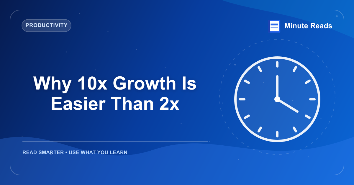Why 10x Growth Is Easier Than 2x — MinuteReads blog thumbnail