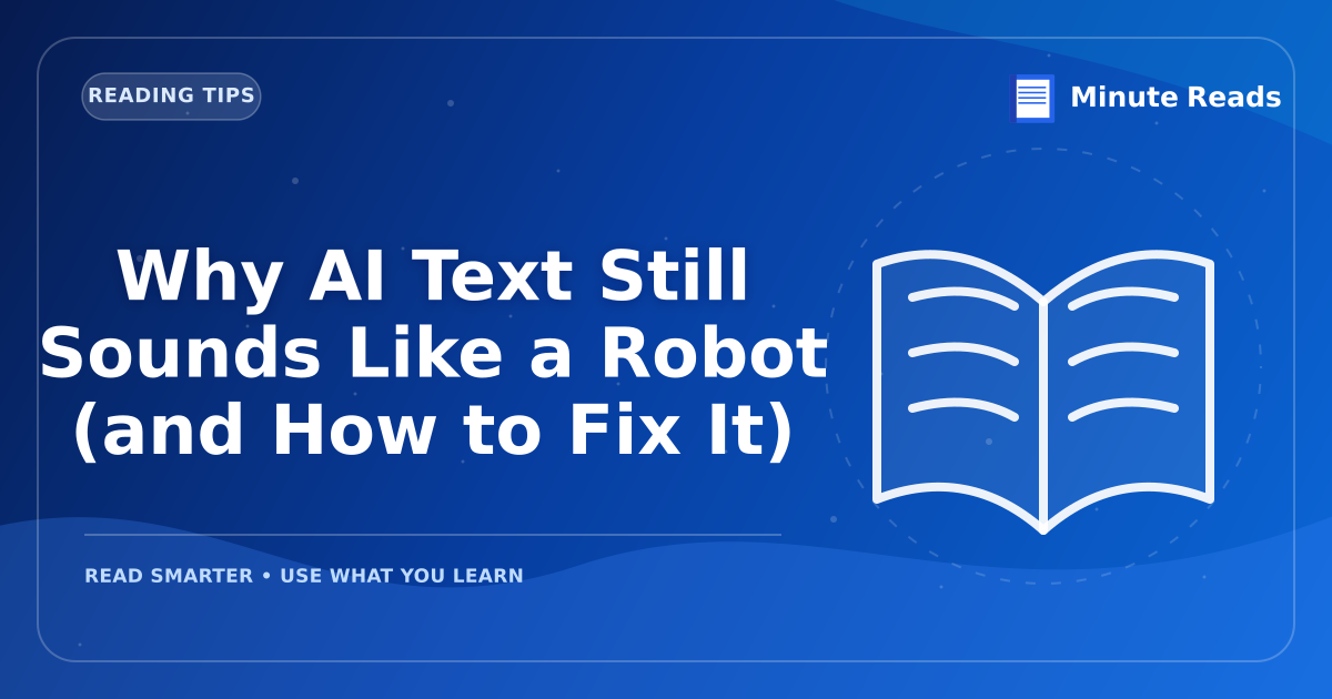 Why AI Text Still Sounds Like a Robot (and How to Fix It) — MinuteReads blog thumbnail