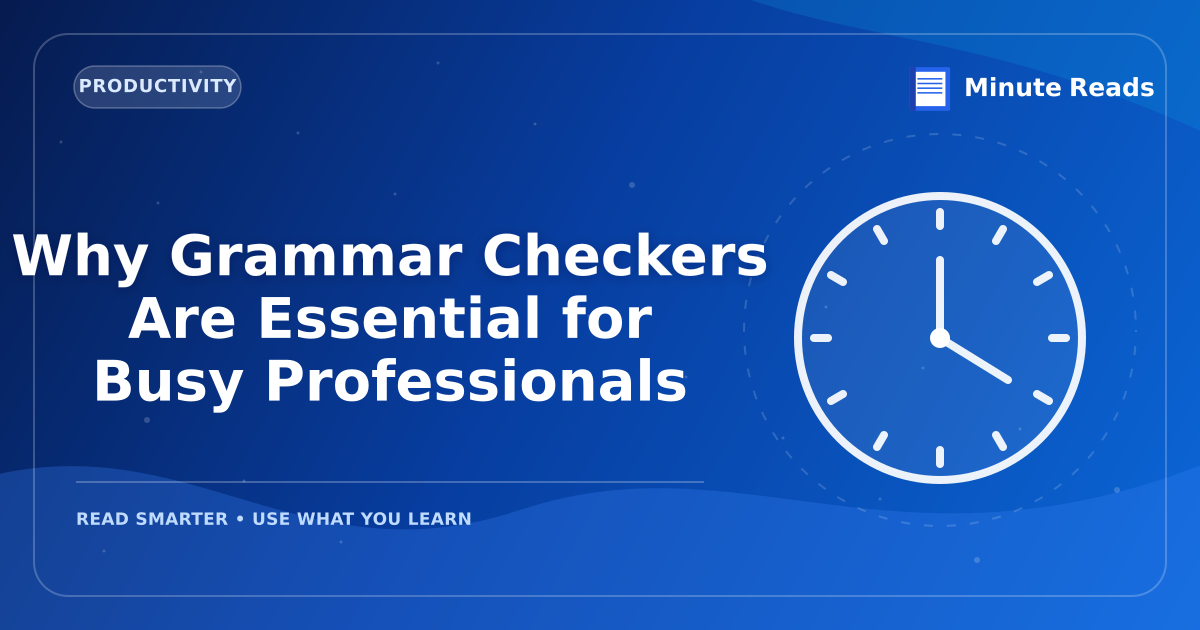 Why Grammar Checkers Are Essential for Busy Professionals — MinuteReads blog thumbnail
