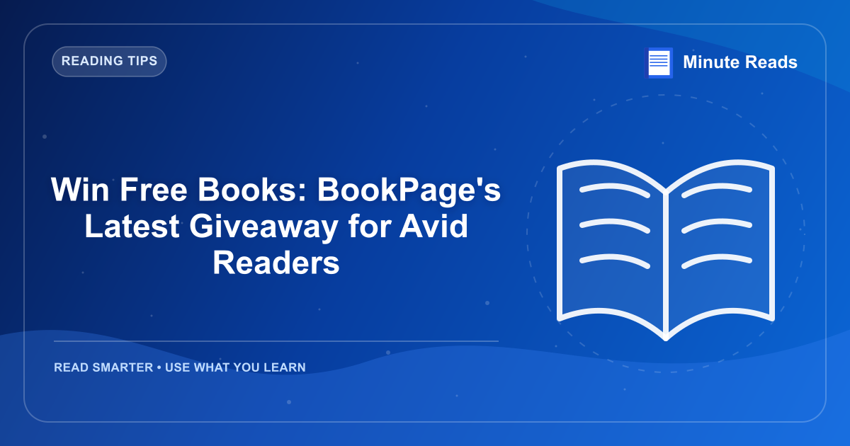 Win Free Books: BookPage's Latest Giveaway for Avid Readers — MinuteReads blog thumbnail