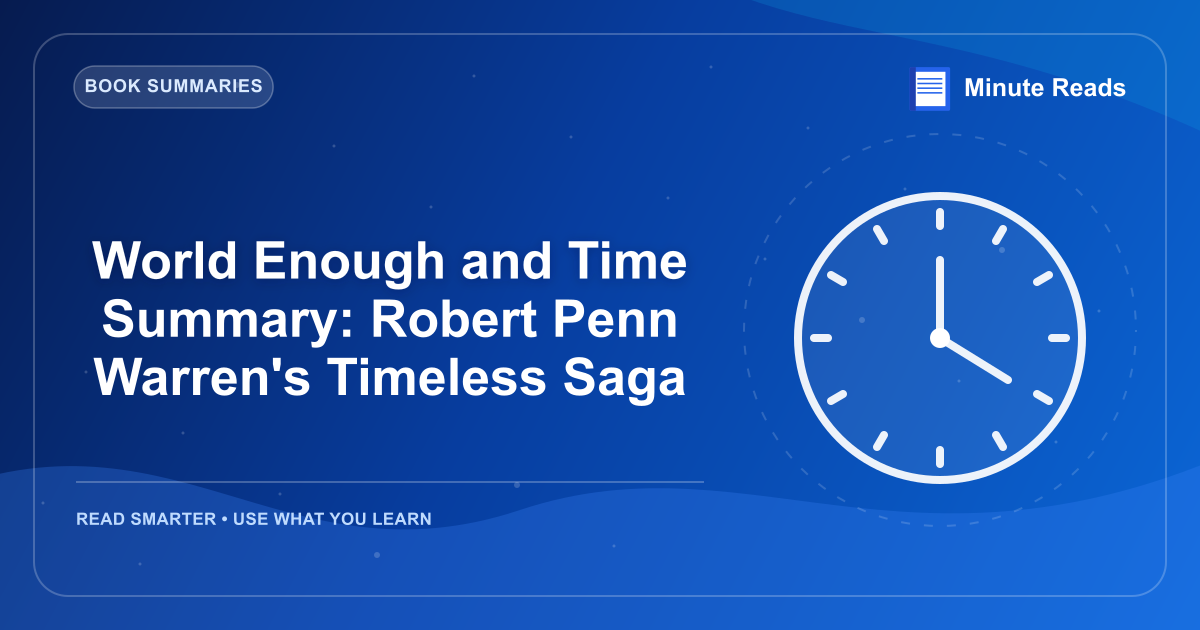World Enough and Time Summary: Robert Penn Warren's Timeless Saga — MinuteReads blog thumbnail