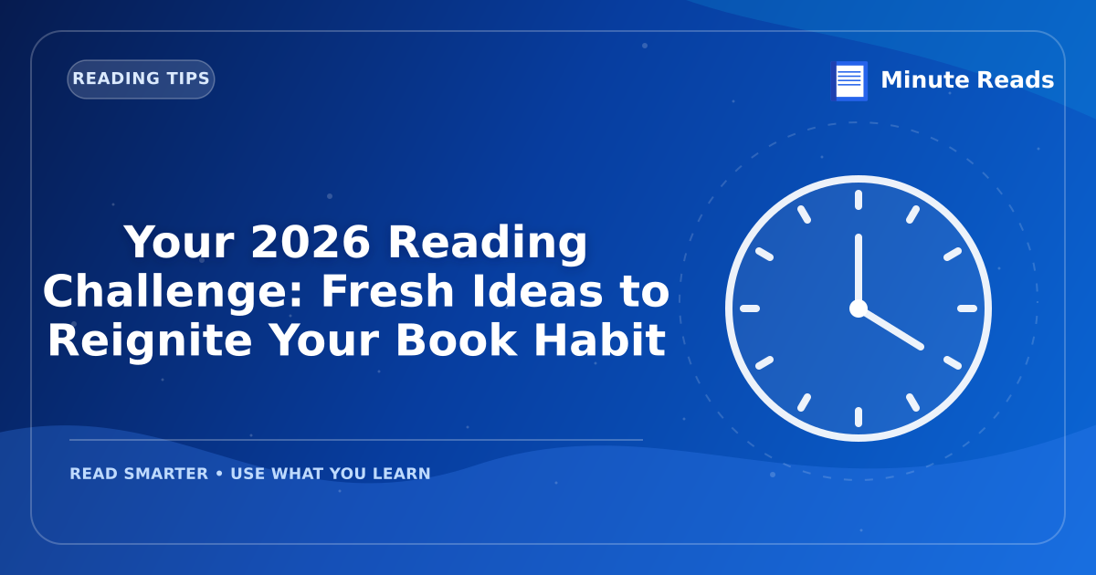 Your 2026 Reading Challenge: Fresh Ideas to Reignite Your Book Habit — MinuteReads blog thumbnail